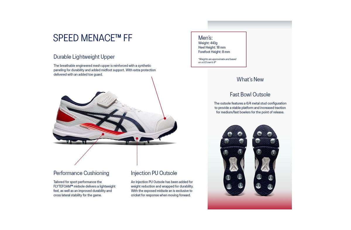 Asics Gel Speed Menace Mens Spike Cricket Shoes Western Sports Centre